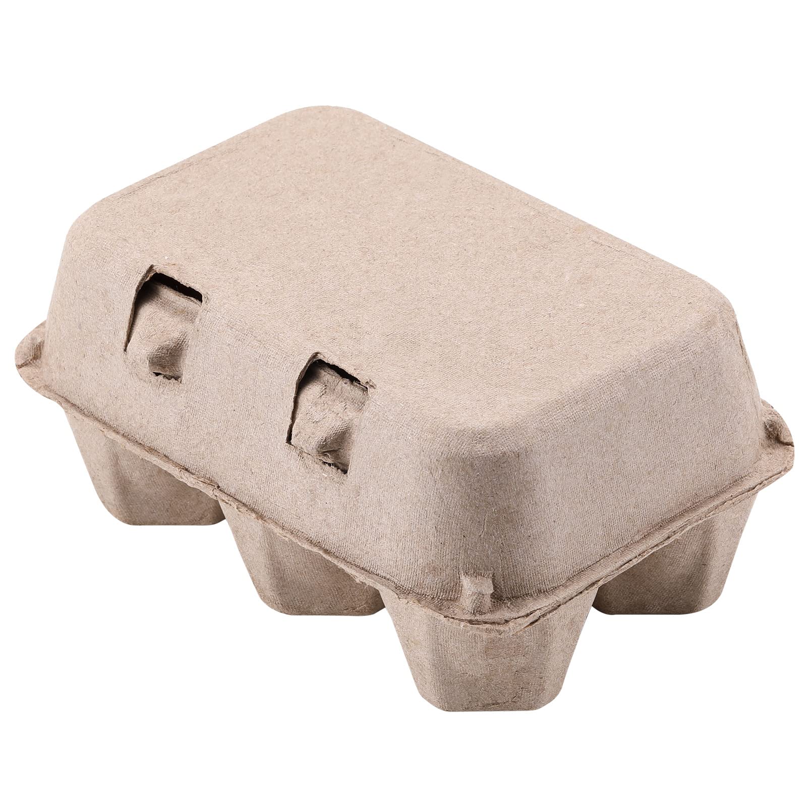 Half Dozen Egg Cartons 50 Pack, Blank Natural Pulp Egg Cartons 6 Count for Chicken Eggs Reusable, Storage Tray Strong for Holds Up to Six 6 Egg Carton Cardboard Paper Holder Container for Refrigerator