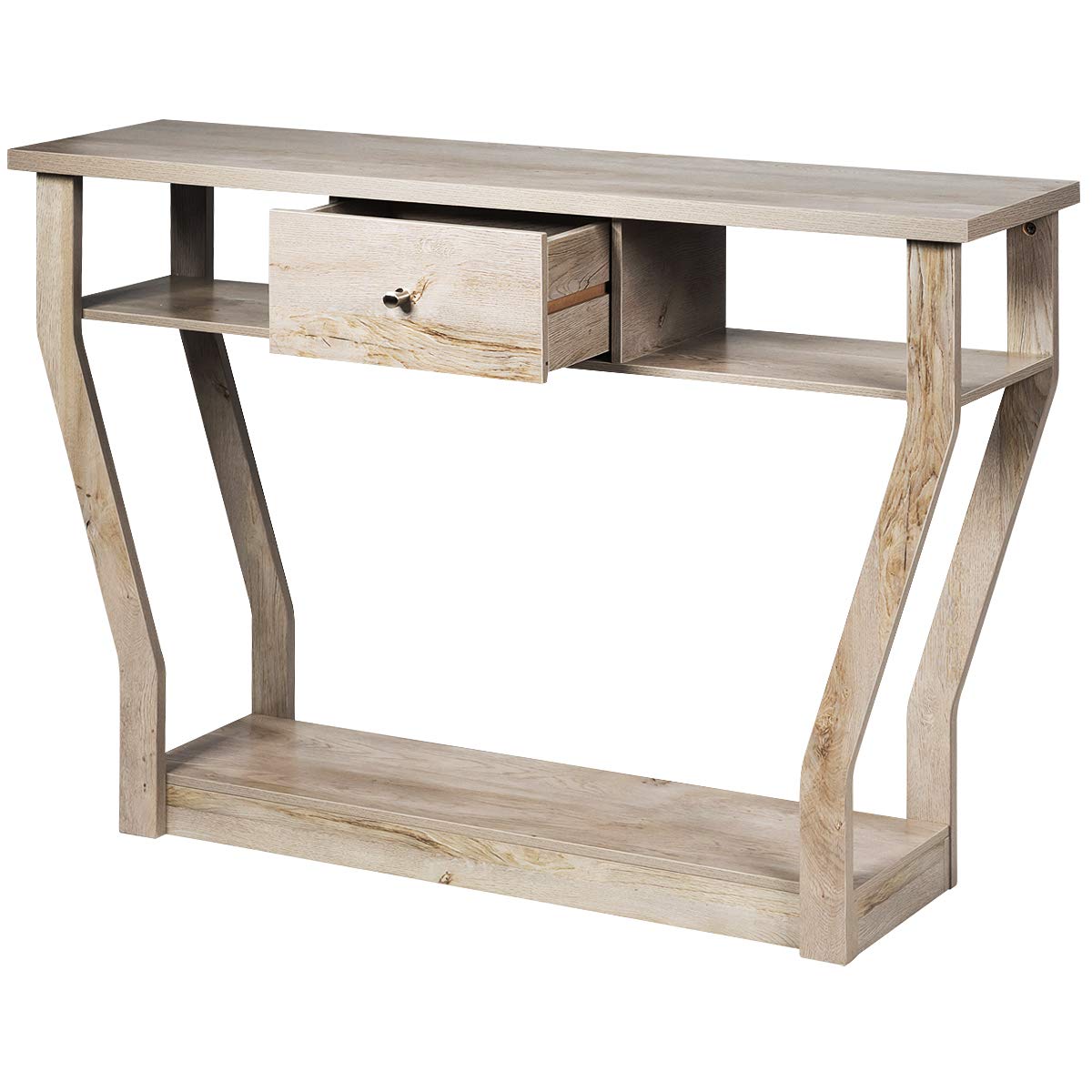 Giantex Console Table Easy Assembly Entryway Table W/Storage Drawer and Bottom Shelf, Mufti-Functional Home Furniture for Hallway, Living Room, Bedroom, Office 47 Inch Accent Hall Table (Gray Wash)
