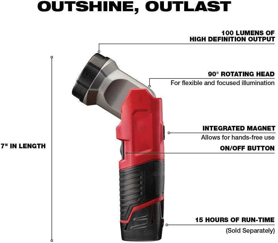 Power Tool Combo Kits,For Milwaukee Tools Combo Kit Milwaukee 2498-25 M12 12v Cordless Lithium-Ion Compact 5 Tool Combo Kit,Drill Driver,Impact Driver,Ratchet,Hackzall, Led Work Light