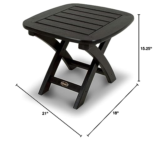 Trex Outdoor Furniture Yacht Club Side Table, 21-Inch by 18-Inch, Charcoal Black
