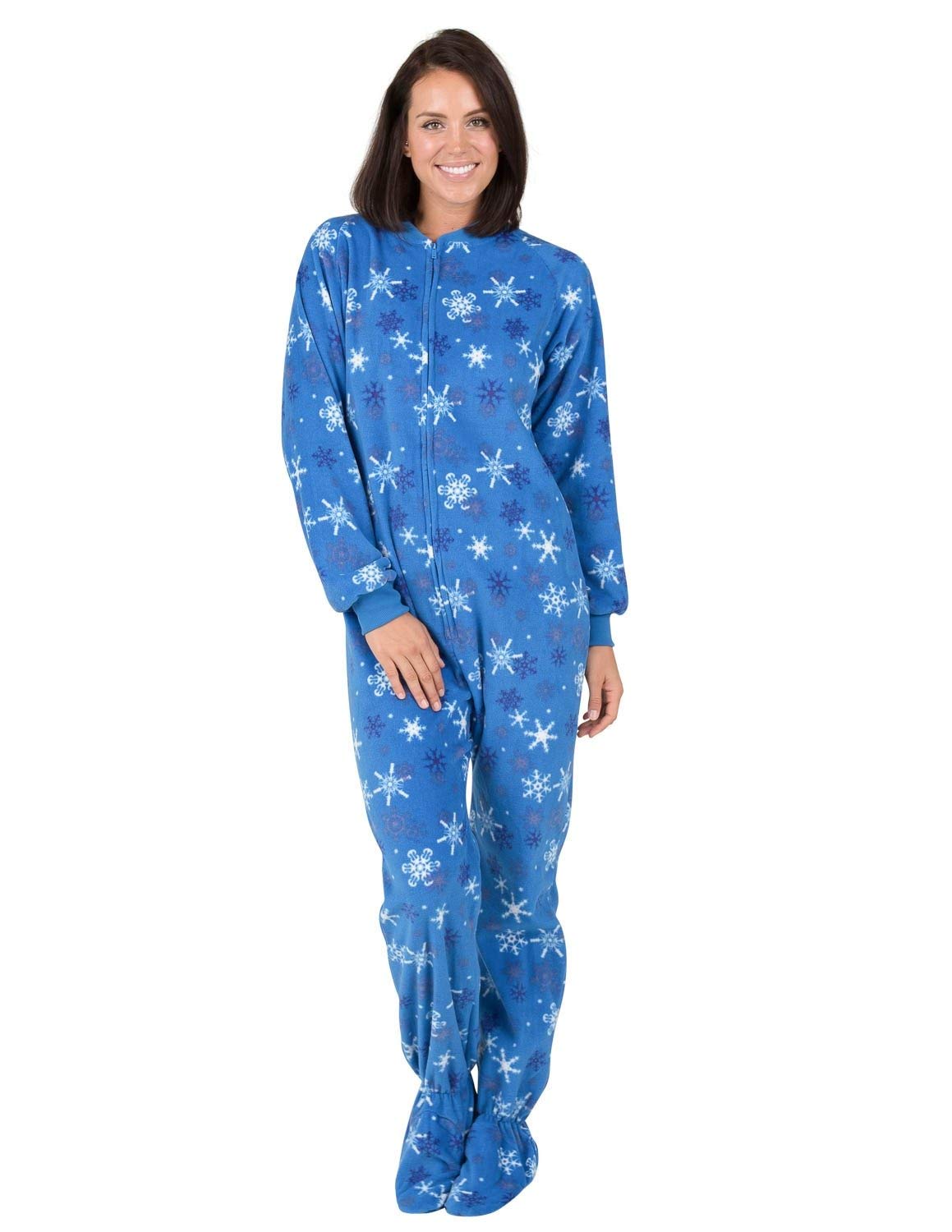 Footed Pajamas - Its A Snow Day Adult Fleece One Piece - Adult - XSmall (Fits 5'2-5'4")