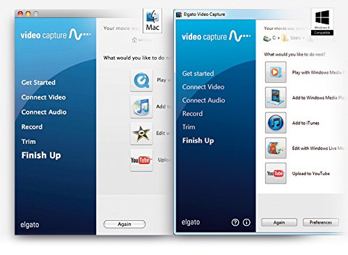 Elgato Video Capture β USB 2.0 Capture Card Device, Easy to Use, Convert Analog to Digital, with VHS VCR TV to DVD Adapter, for Mac, Windows or iPad