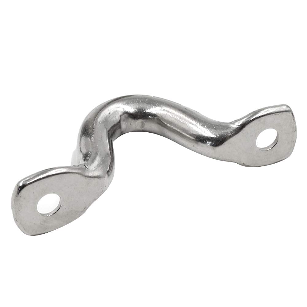 Eilumduo 6Pcs Stainless Steel 3.2" Bimini Pad Eye Straps, Tie Down, Kayak Deck Loops, Tie Down Anchor Point, Footman's Loop for Kayak Canoe Rigging ( M10 )