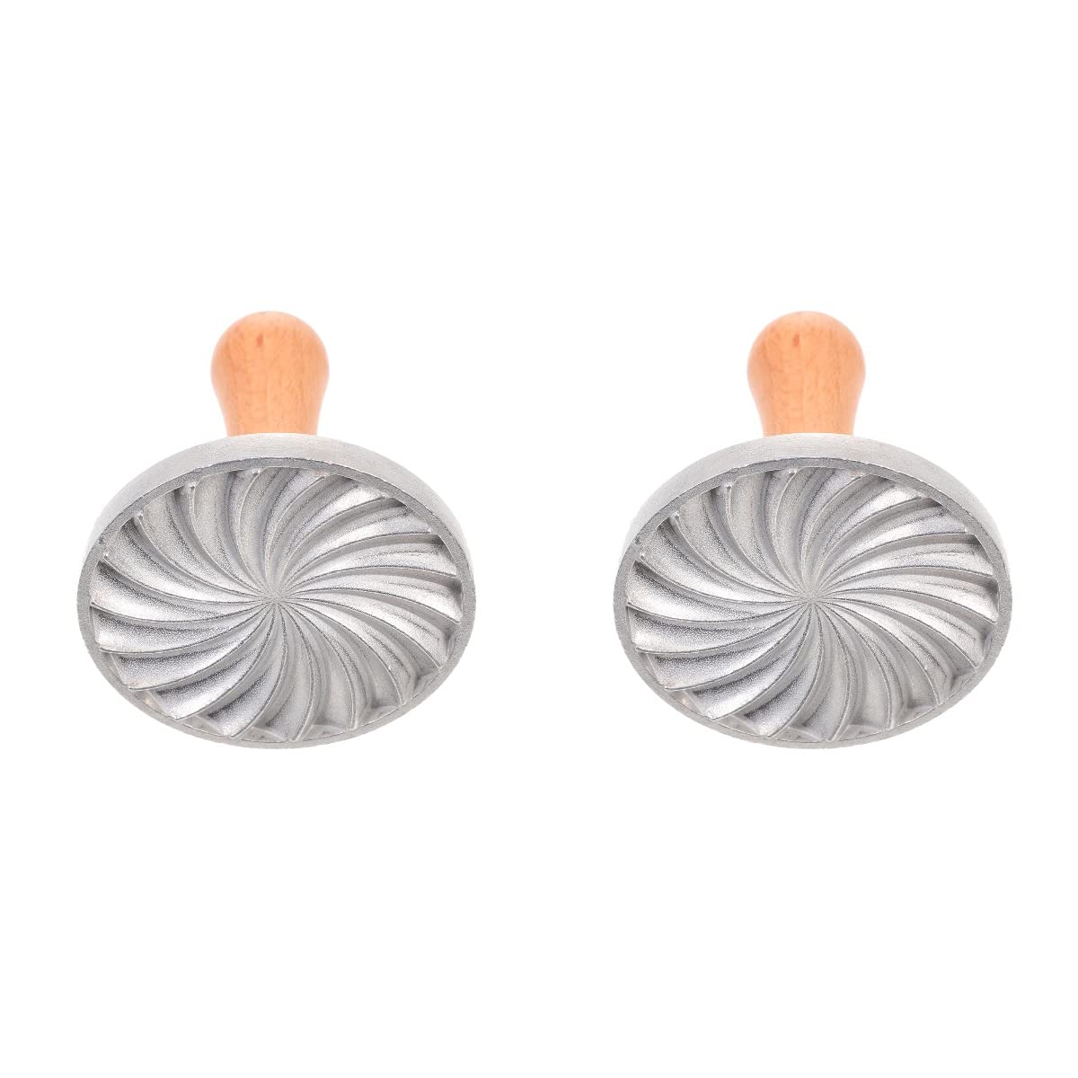Hemoton 2pcs Biscuit Mold Dough Press Cookie Press Cake Stamp Burger Biscuit Presser for Baking Biscuit Pressing Molds Chocolate Press Cookie Mold Metal Cookie Dessert Toaster Zinc Alloy