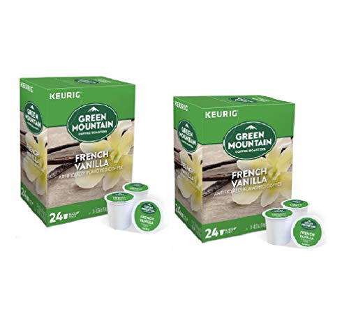 Green Mountain Coffee, French Vanilla, Single-Serve Keurig K-Cup Pods, Light Roast Coffee, 48 Count (2 Boxes of 24 Pods)