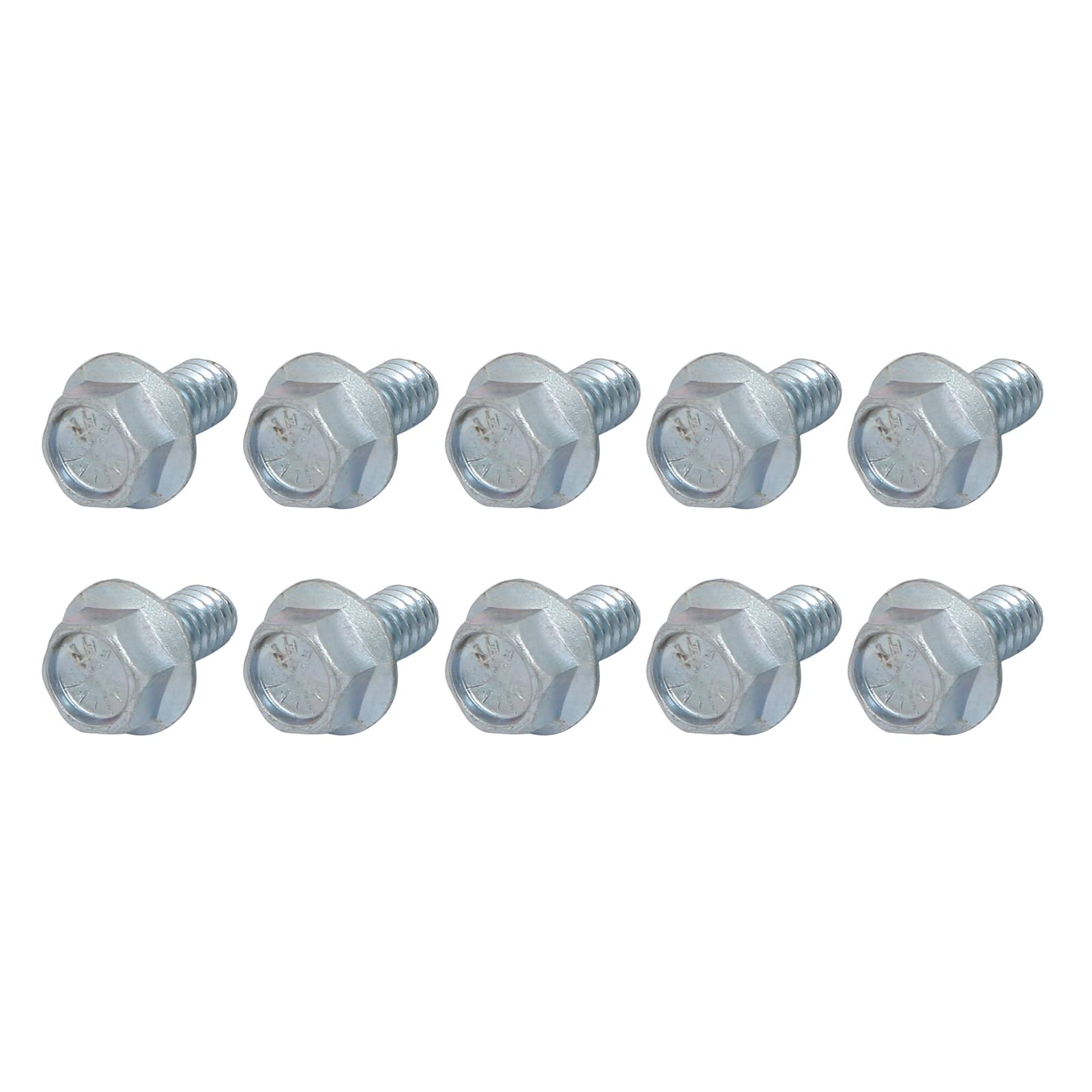 METALLIXITY Flanged Hex Head Bolts (1/4-20 x 1/2") 10pcs, Hexagon Serrated Flange Bolt Carbon Steel Screw - for House Construction Hardware Fasteners