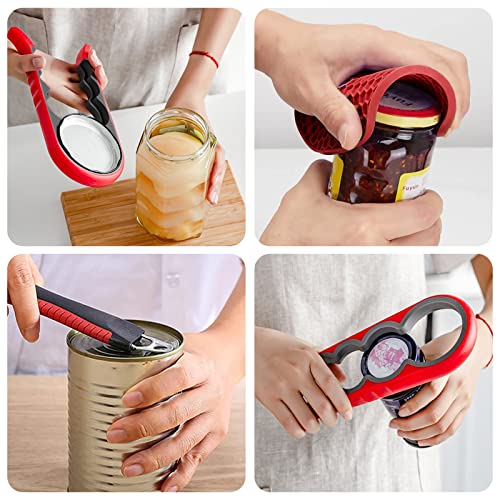 Jar Opener - Jar Opener for Seniors with Arthritis Multi Jar Opener for Weak Hands, 5-in-1 Bottle Opener 4-in-1 Non Slip Jar Lid Opener Gripper Pad