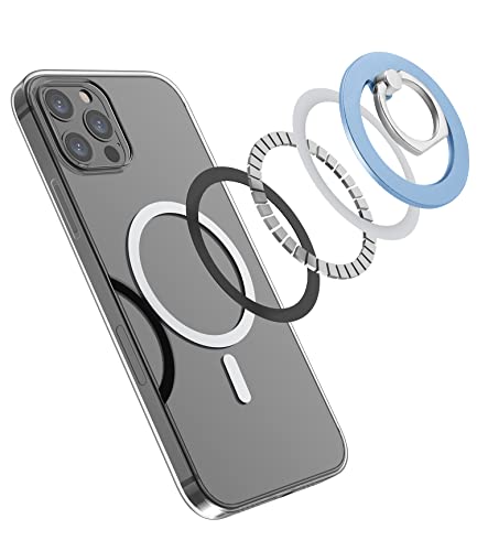 Makemani Magnetic Phone Grip, Magnetic Phone Ring Holder Compatible with MagSafe Accessories for iPhone 14 13 12 MagSafe Cases, Sierra Blue