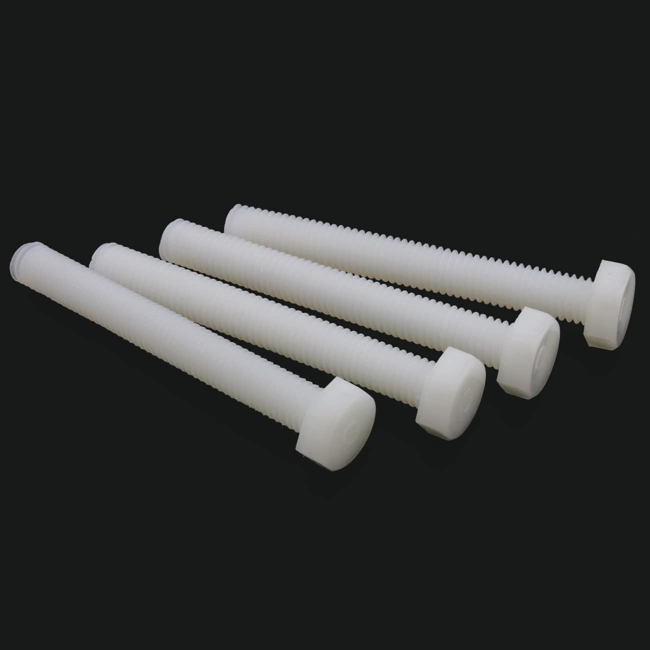 Nylon Hex Head Cap Bolt FMHXG 20PCS M6 x 50mm White Plasti Fully Threaded Hexagon Screws Nuts with Phillips Cross Pan Heads