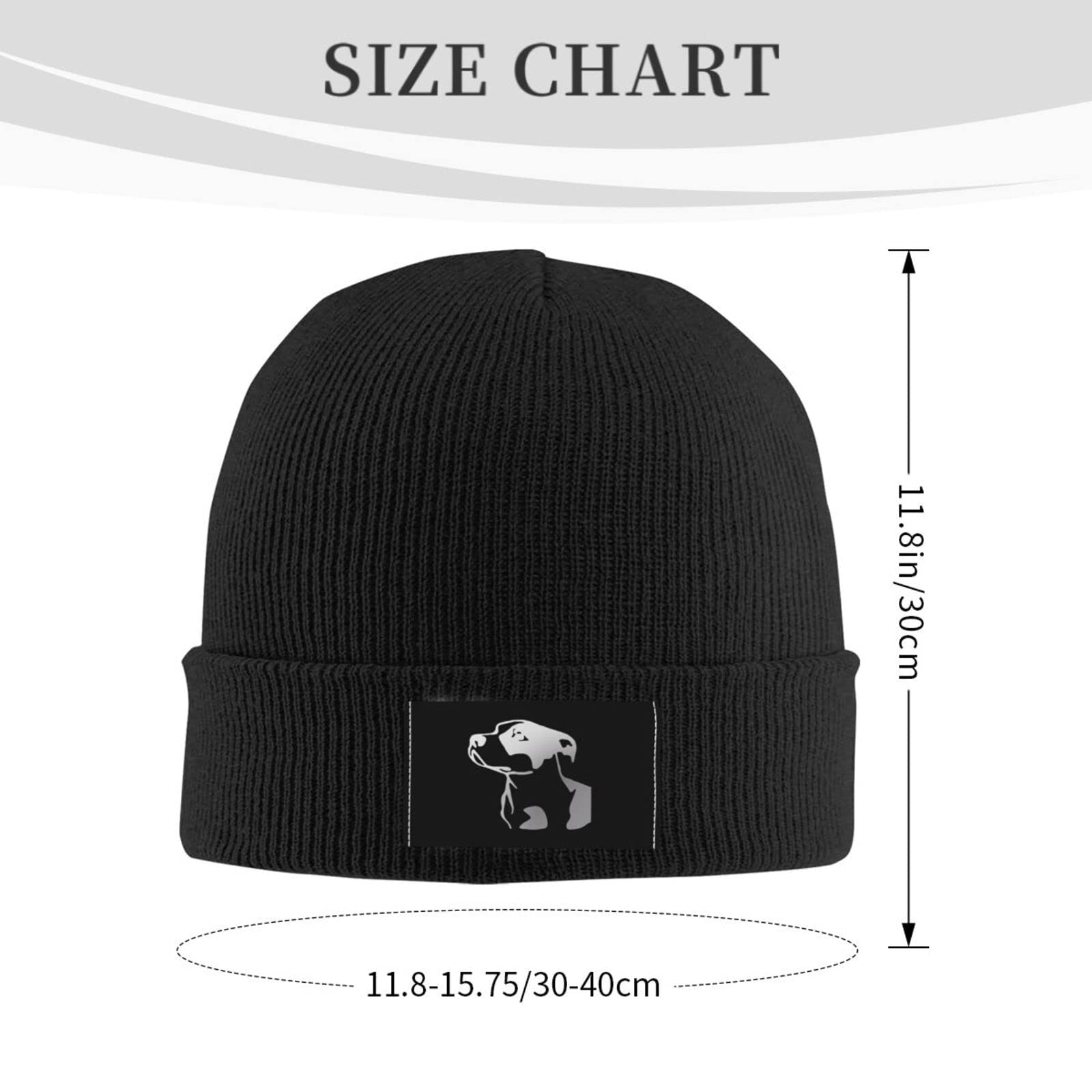 Field Rain Pitbull Pattern Style Fashion Men 's Warm Winter Hats Thick Knit Cuff Beanie Cap Black