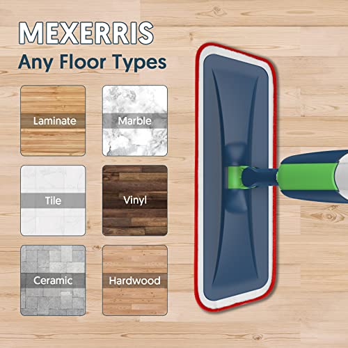 Microfiber Spray Mop Pads Replacement Compatible with Swiffer PowerMop - MEXERRIS Floor Cleaning Mops Heads Replacement Washable Flat Mop Refills Fit for All Spray Mops & Reveal Mop, 7 Pack/Set Red