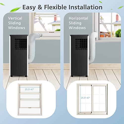 PETSITE 8000 BTU Portable Air Conditioner, 3-in-1 AC Cooling Unit with Remote Control, Dehumidifier & 24H Timer, Stand up Air Conditioner Cools Rooms up to 250 Sq.Ft, Window Kit Included