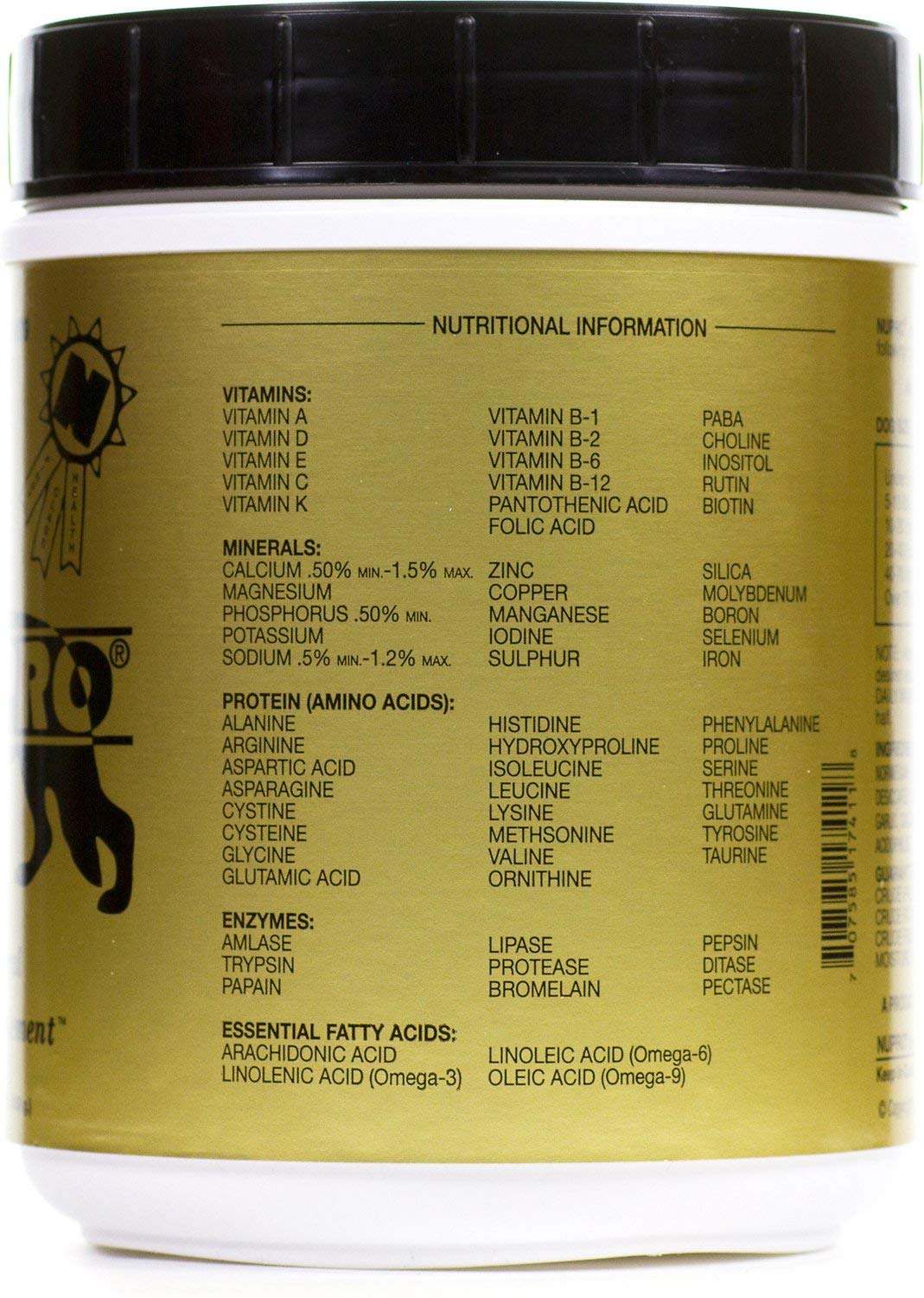 Vet Nu pro All Natural Supplement Gold for Dogs, 30 Scoops