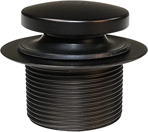 Westbrass Y593144-12-12 14" Black Tubular Bath Waste & Overflow Assembly with Tip-Toe Drain Plug and Two-Hole Faceplate, Oil Rubbed Bronze, 1 Pack