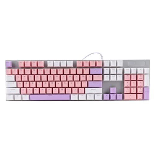 Luqeeg Mechanical Keyboard, 104 Keys RGB Keyboard, Wired Ergonomic Gaming Keyboard with 26 26 Backlight Mode Hot Swap Mechanical Game Keyboard, Compact for Windows for OS for