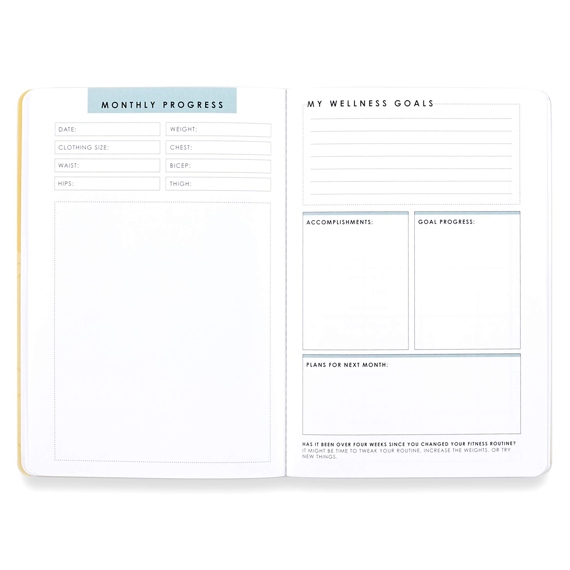 Focused Wellness Log, Petite Planner & Agenda. Features Sleep Log & Tracker, Water Intake, Step Track & Health Goal Log. Includes Motivational Sticker Set by Erin Condren