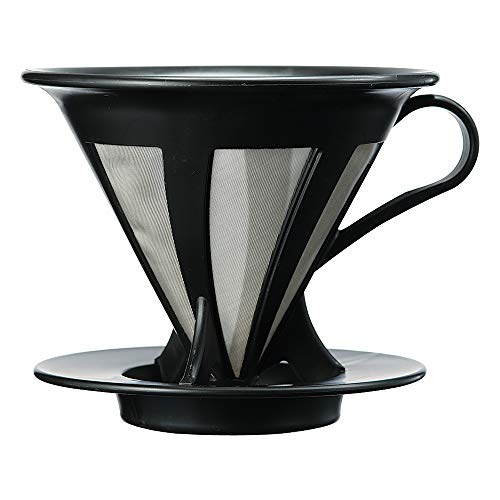 Hario "Cafeor" Stainless Steel Mesh Coffee Dripper, Size 02, Black