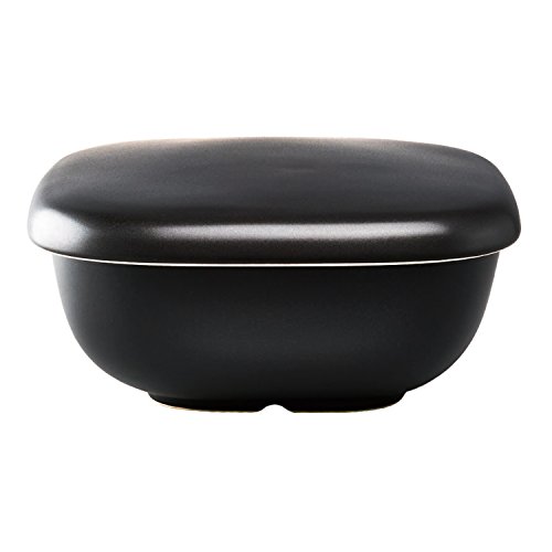 HARIO GO-2B Rice Pot, Microwave Safe, Black, 2 Pieces, Made in Japan