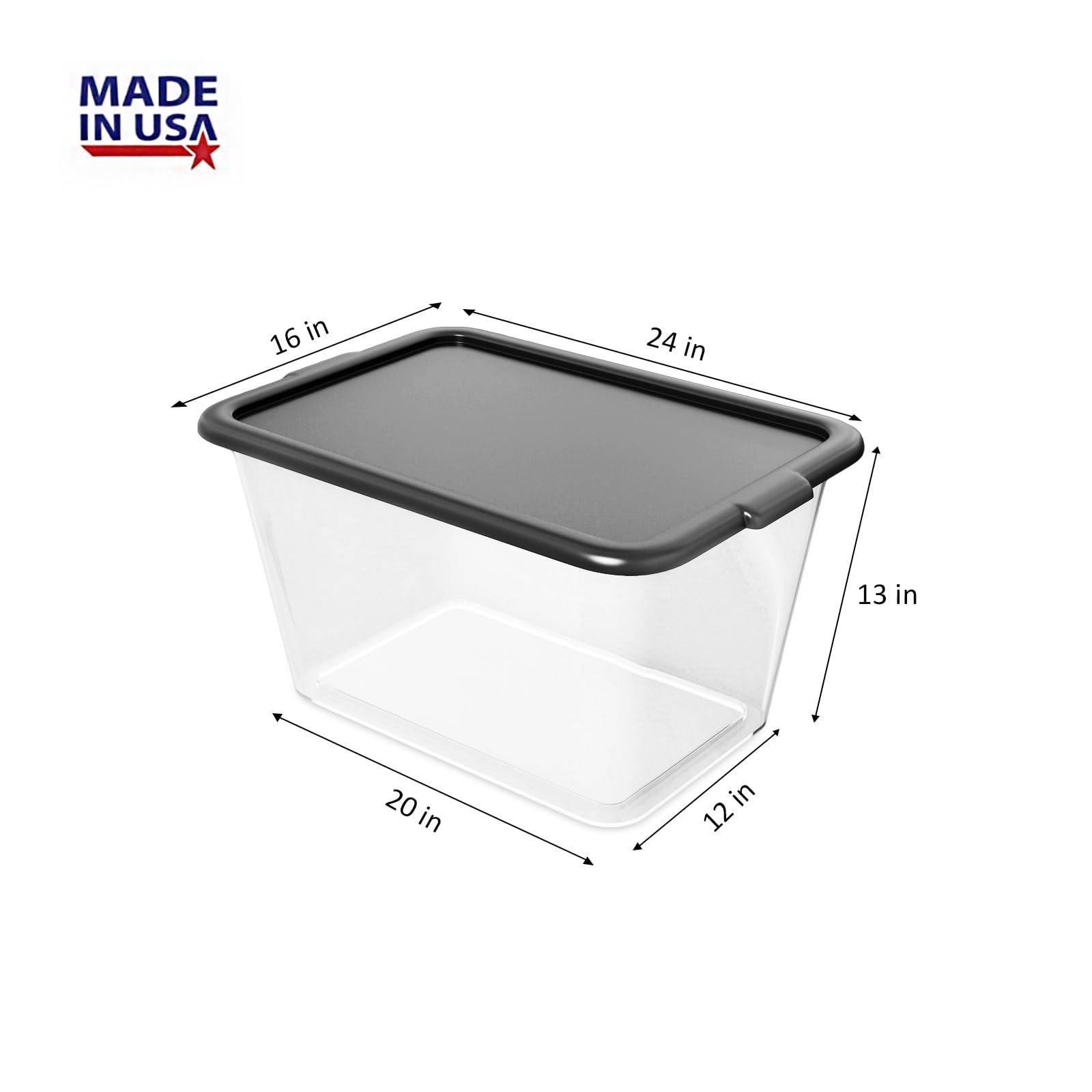 SIMPLYKLEEN 14.5-gal. Reusable Stacking Plastic Storage Containers with Lids, Aquamarine/Clear (Pack of 4)