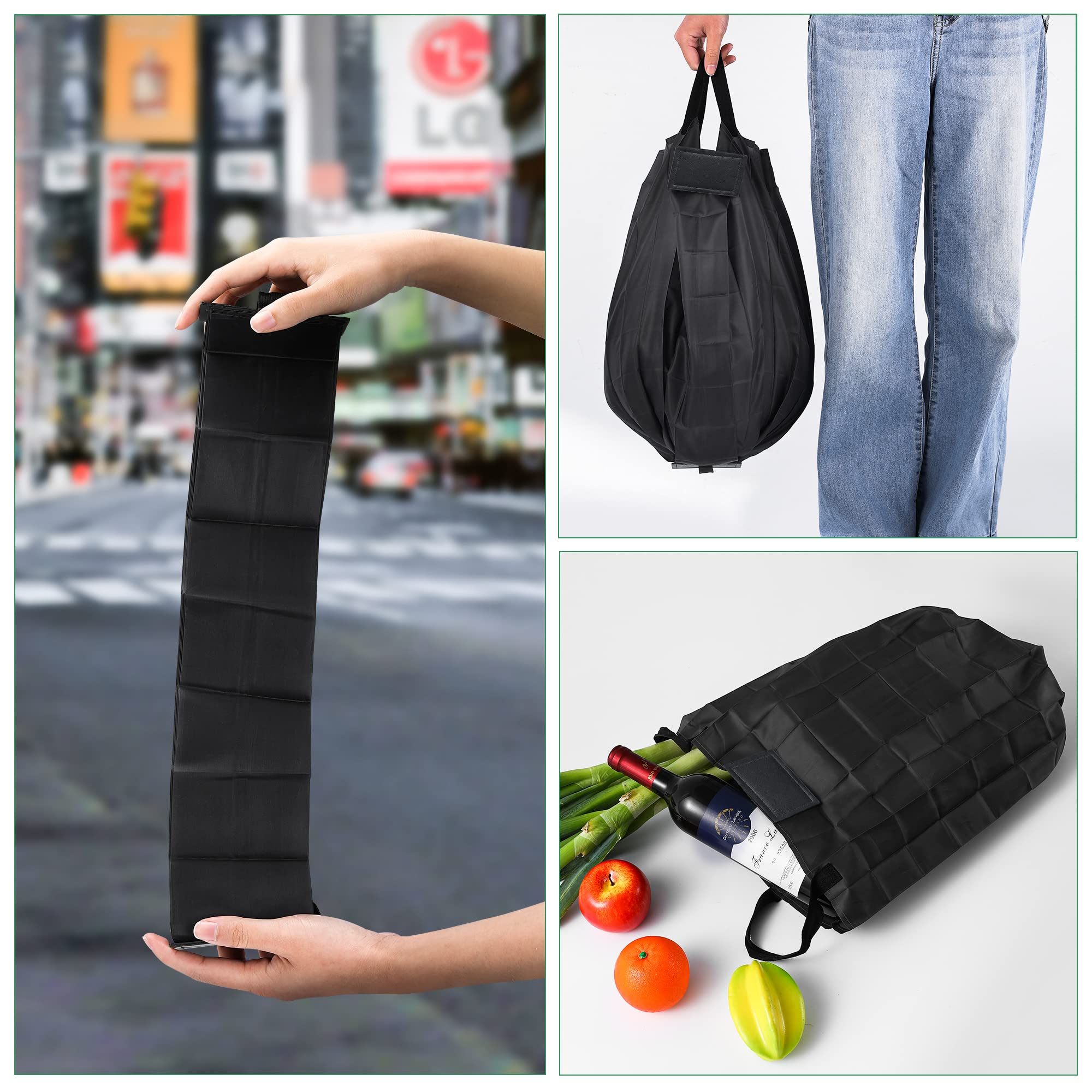Elobay Reusable Grocery Bags Easy-folding, Washable Shopping Bags with Foldable Card Structure