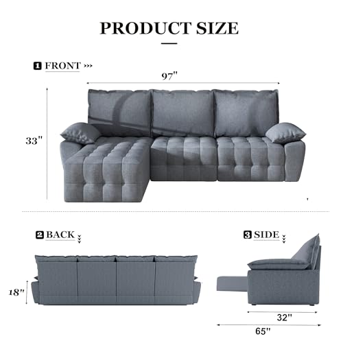 SILKIR Sectional Couches for Living Room,Modular Sectional Sofa,L Shaped Couch,Sofa with Chaise,Modular Sofa for Bedroom