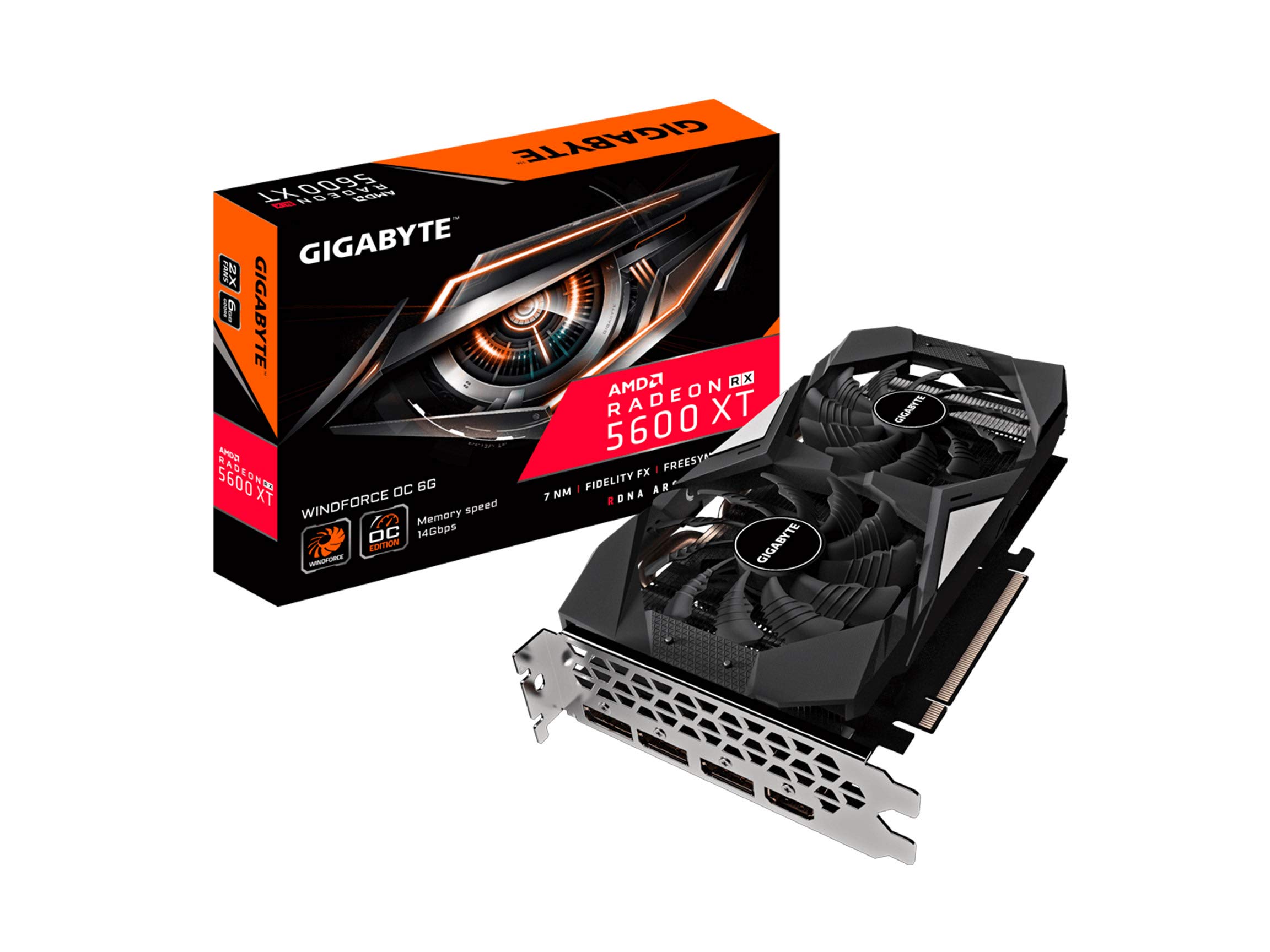 Gigabyte Radeon RX 5600 XT WINDFORCE OC 6G Graphics Card, 3X WINDFORCE Fans, 6GB 192-Bit GDDR6, GV-R56XTWF2OC-6GD REV2.0 Video Card