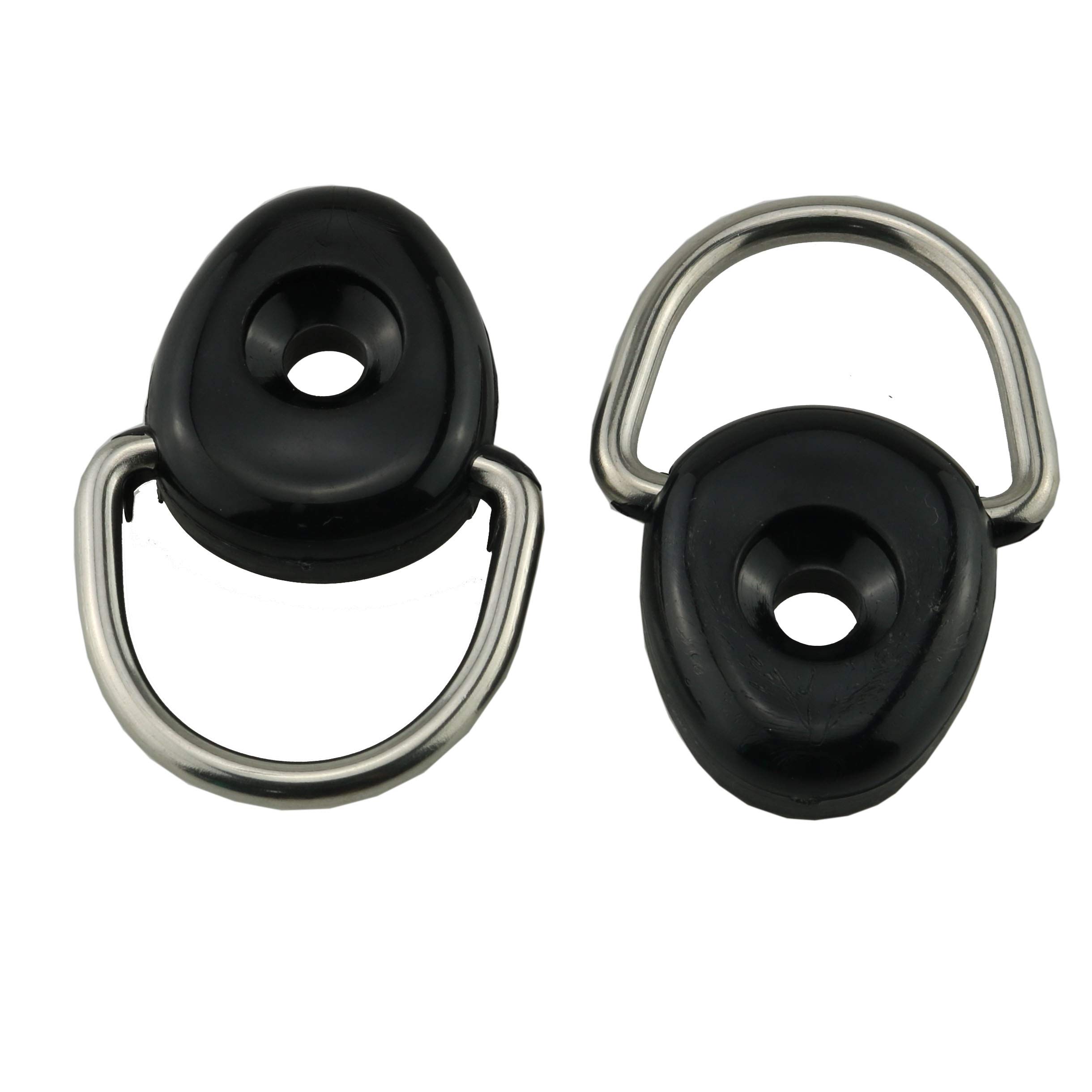 HJ Garden 6 Sets Kayak Fishing Rigging Round D-Ring Buckle Elastic Rope Pull Buckle for Fishing Boat Backrest Hook Surfboard Accessories