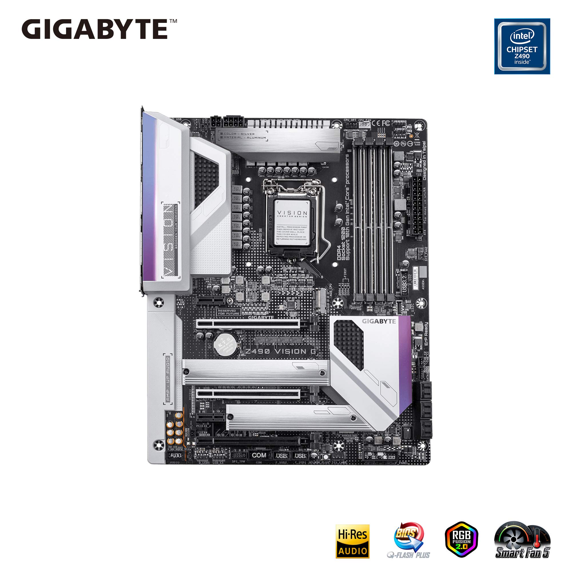 GIGABYTE Z490 Vision G (Intel LGA1200/Z490/ATX/2xM.2/Realtek ALC1220-VB/Intel LAN/SATA 6Gb/s/USB 3.2 Gen 2/SLI Support/HDMI/Motherboard)
