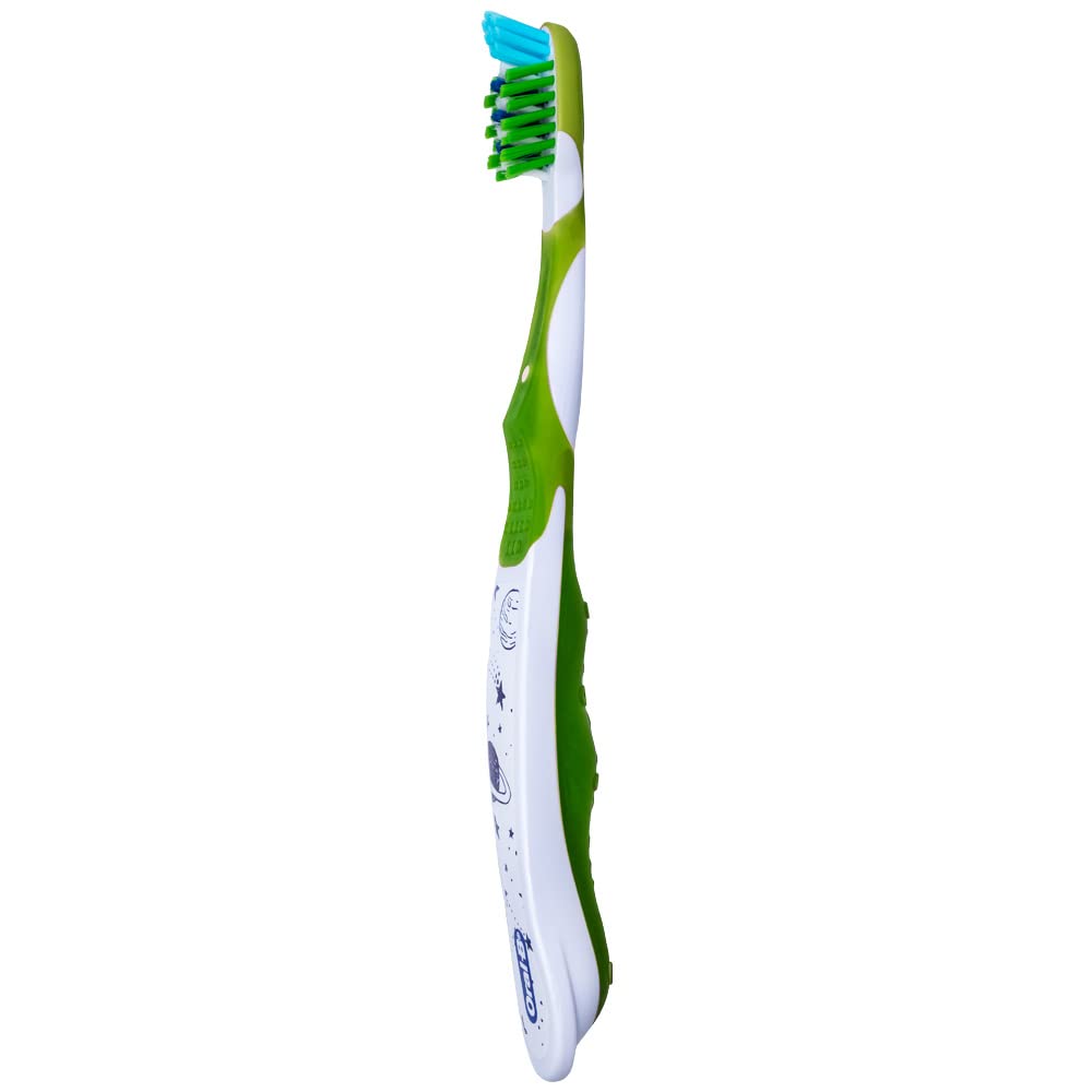 Oral-B Pro-Health Junior CrossAction Galaxy Toothbrush, Ages 6+, Soft -1 Count & Crest Kids Advanced Toothpaste Enamel + Cavity Protection with Fluoride for Anticavity, Travel Size 0.85oz - Pack of 2