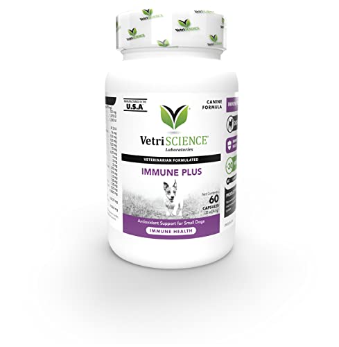 VetriScience Immune Plus Immunity Support for Small Dogs, 60 Capsules â Immune and Allergy Support Supplement for Dogs Under 30 Pounds - Formerly Cell Advance 440
