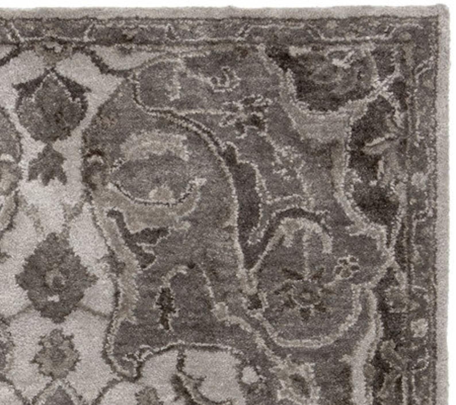 PB Nolan Grey Color Traditional Oriental Style Handmade Tufted 100% Woolen Area Rugs & Carpet Living Room Bedroom (5'x8' feet)