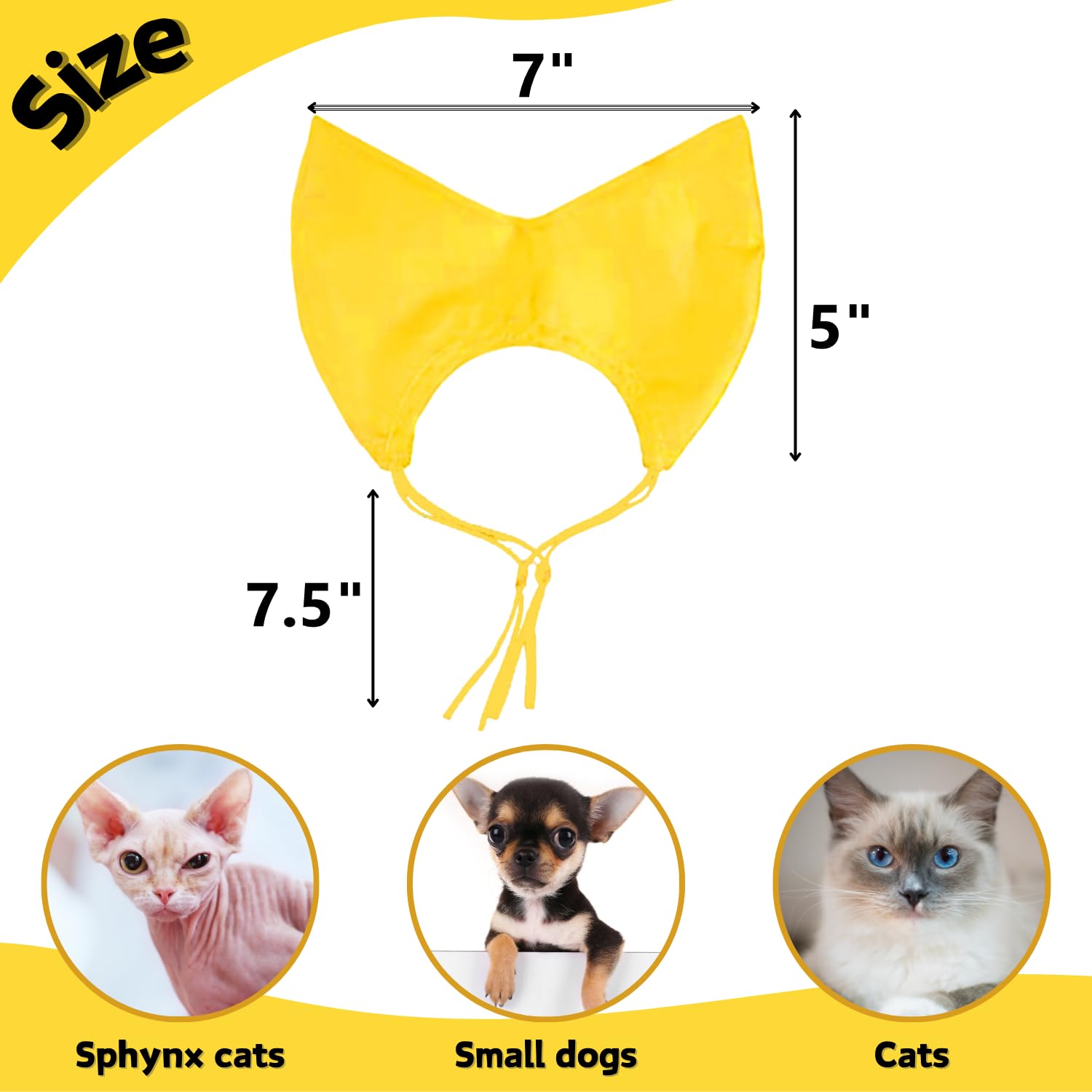 Pet Shower Cap - Waterproof Shower Caps for Sphynx Reusable Cats Ear Protection Bath Cap with Adjustable Strap Ear Covers for House Cats Small Dogs Puppy Pet Grooming Accessories (Yellow)