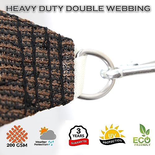 Royal Shade 24' x 24' x 24' Brown Triangle Sun Shade Sail Canopy Outdoor Patio Fabric Screen Awning RTAPT24-95% UV Blockage, Heavy Duty, Water & Air Permeable (We Make Custom Size)
