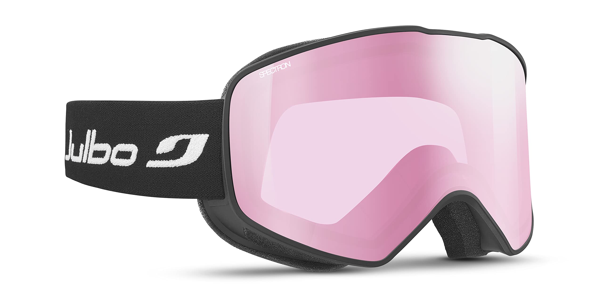 Julbo Pulse Snow Goggles, Black/White Frame - Spectron 1 Rose Lens w/Silver Mirror