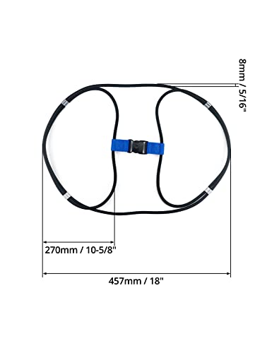 QWORK Trash Can Lock, 2 Pack Closed Garbage Lid Lock, for 30 - 50 Gallon Outdoor Trash Can, Bungee Cord Heavy Duty Animal Proof Trash Lid Lock for Dogs, Bears, Raccoons, Opossums