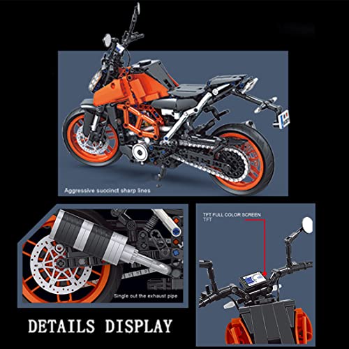JANN Technic Motorcycle Building Kit, Road Motorcycle Collectible Model Construction Toys Compatible with Lego, Creative Gift for Kids and Adults (718 Pieces)
