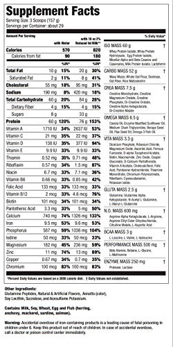 Ultimate Nutrition ISO Mass Xtreme Gainer, Weight Gainer Protein Powder with Creatine, 60 Grams of Protein, Whey Isolate Protein Powder for Lean Muscle Gain, 10 LBS with 30 Servings, Chocolate