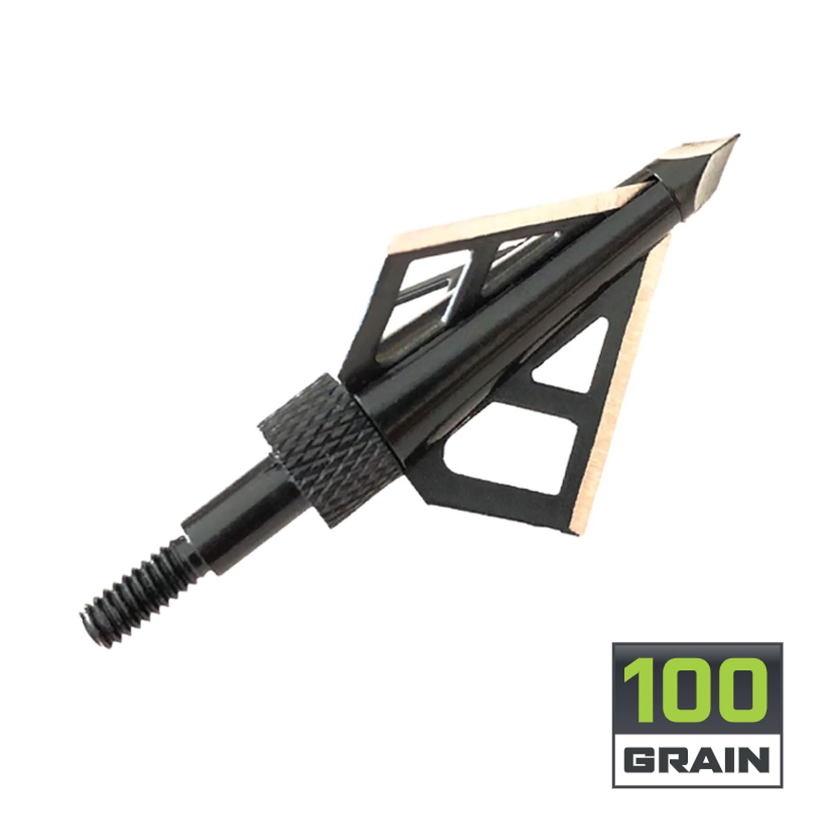 HME Archery Hunting Stainless Steel 1 3/16 Inch Cutting Diameter 100 Grain Fixed Blade Broadhead, 3 Pack