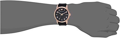 Emporio Armani Men's Sport Stainless Steel Quartz Watch with Rubber Strap, Black, 20 (Model: AR11097)