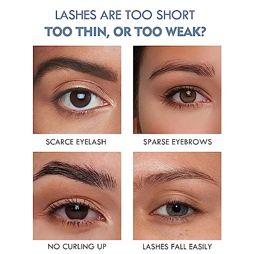 Eyelash Growth Serum, Boosts Eyelash for Thicker, Fuller Looking Lashes and Eyebrows, Improves Short Eylashes & Thin Brows, 0.28 Fl Oz