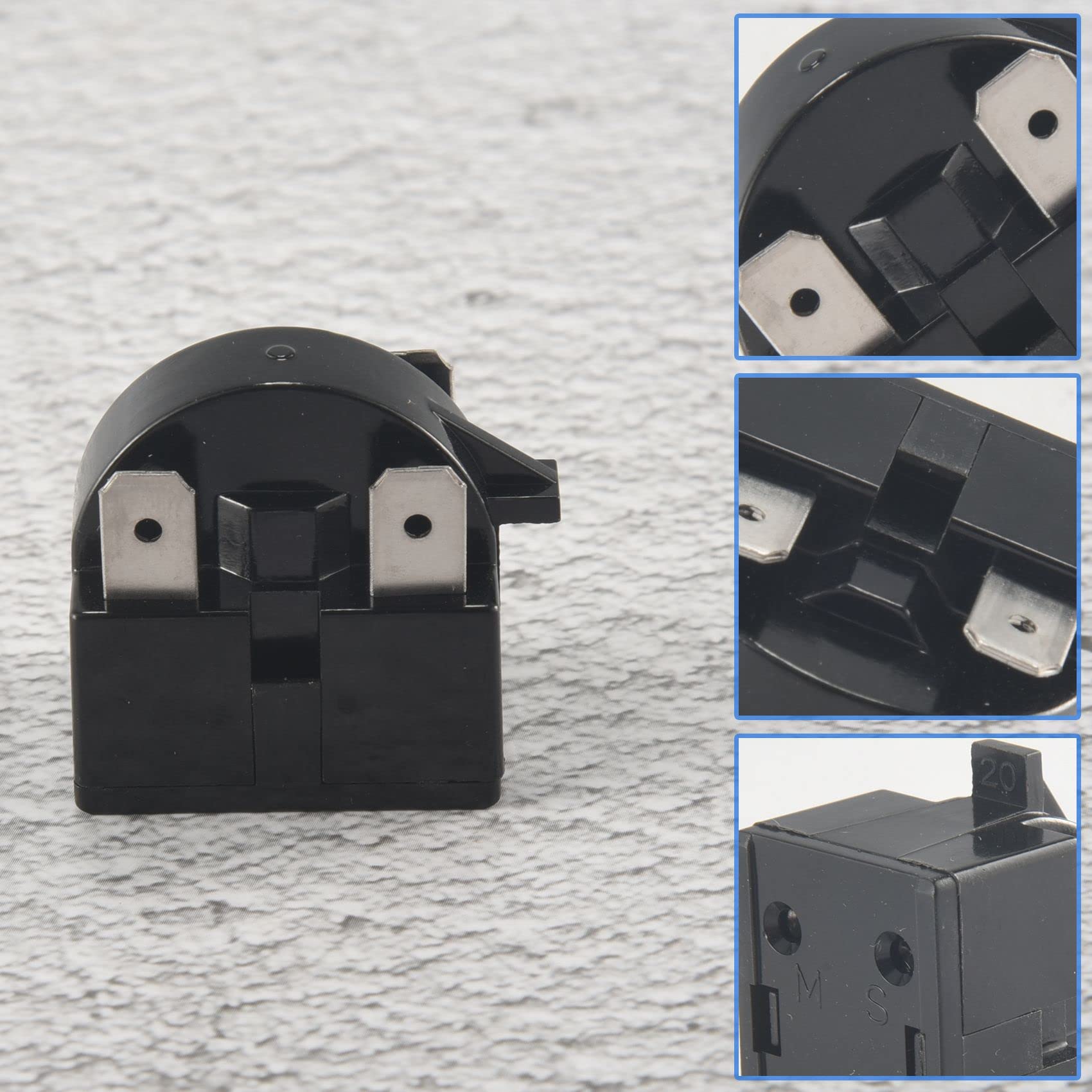 Lizusidtsy Replacement Part 3 Pin QP2-4.7/ QP2-4R7 4.7 Ohm Refrigerator PTC Start/Relay for Most Mini Fridges and Coolers