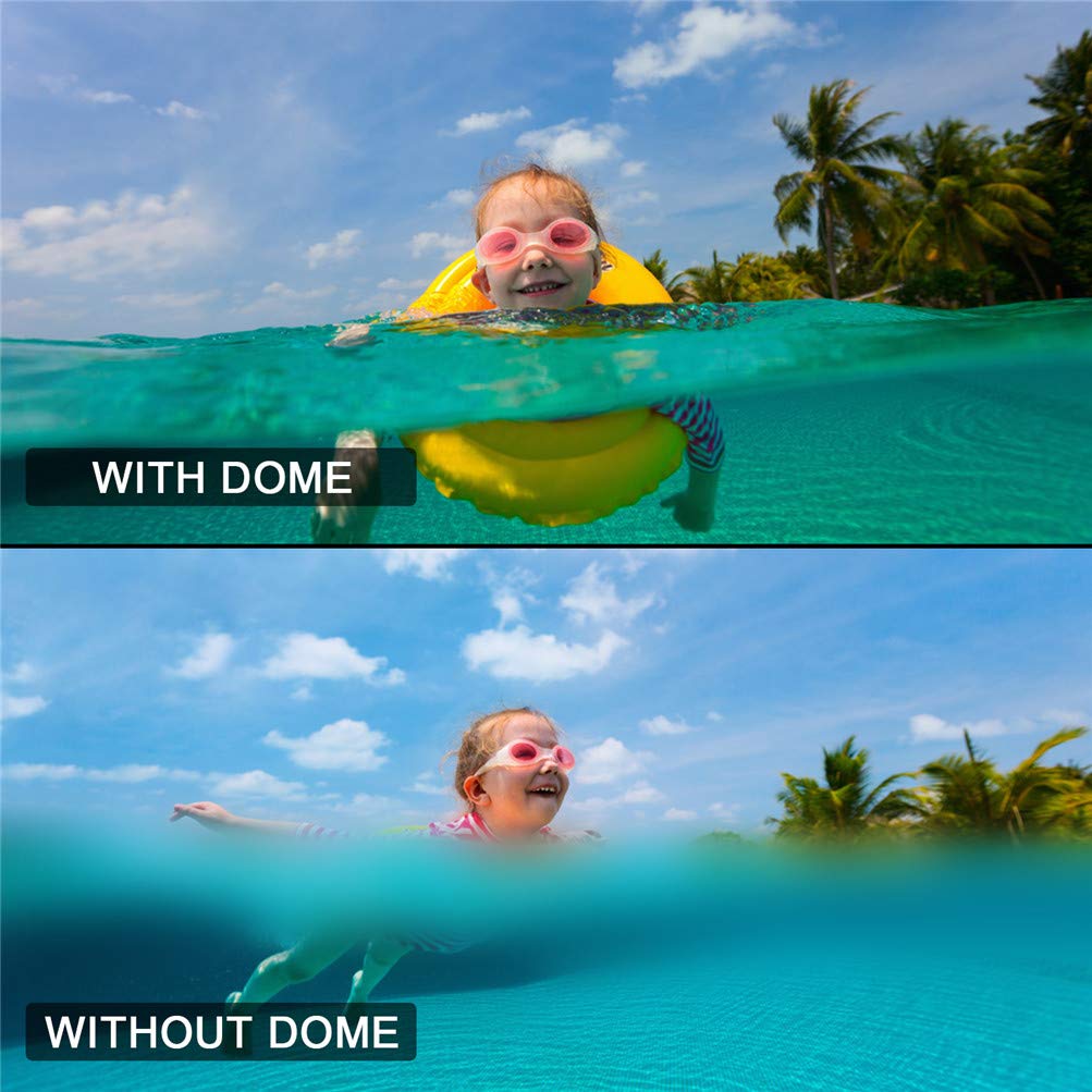 for Dome Hero8 Black, Diving Transparent Dome Lens Waterproof Housing with Floaty Hand Grip Underwater Case for Accessories