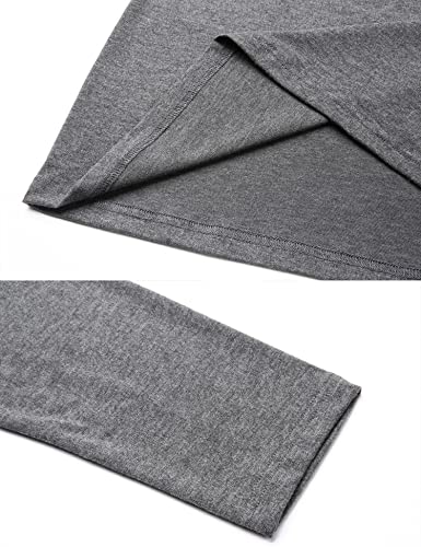GALLEAN Mens Shirts,Men's Thermal Underwear Shirt, Long Sleeve Tshirts for Warmth,Long Sleeve Undershirts Men Grey
