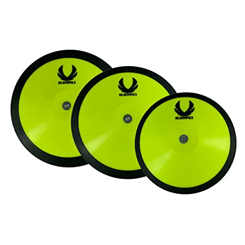Olympus Preliminary Discus 2kg -1.6kg - 1kg Low-Spin Discus, 65-70% Rim Weight - World Athletics Approved Track & Field Throwing Discus for High School & College Athletes (1.6, kilograms)