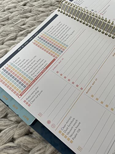 PPP 2023 Home Planner (Blue Leaf) | Work from Home Planner w/Stickers | Daily Checklist | Monthly Budget Worksheet | Monthly Calendar Layout | Vacation Checklist | Coil Binding | Poly Laminated Cover