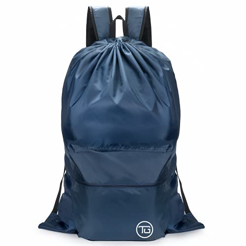 TG XL Laundry Backpack | 20" x 30" inches | Heavy-Duty Water-Resistant Laundry Bag for Dorm Room| Fully Padded Adjustable Straps | Chest Strap | Multiple Storage Space