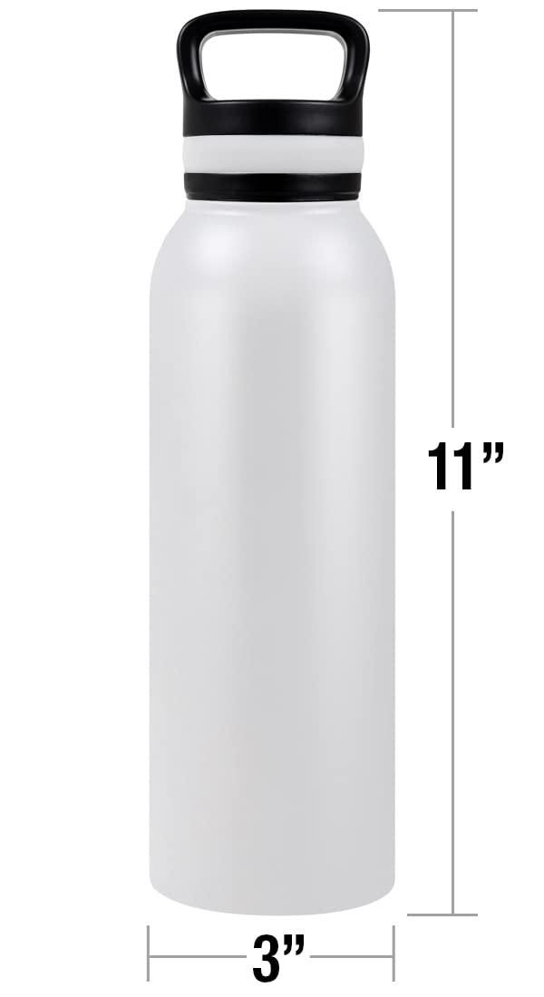 Harry Potter OFFICIAL Gryffindor Crest 24 oz Insulated Canteen Water Bottle, Leak Resistant, Vacuum Insulated Stainless Steel with Loop Cap, White