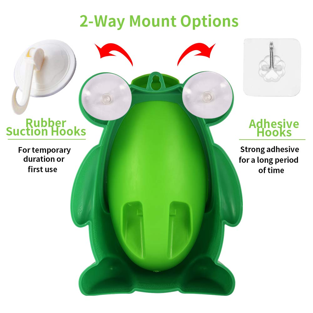Frog Potty Training Urinal for Toddler Boys Toilet,Removable Toilet Pee Trainer with Funny Aiming Target - Green