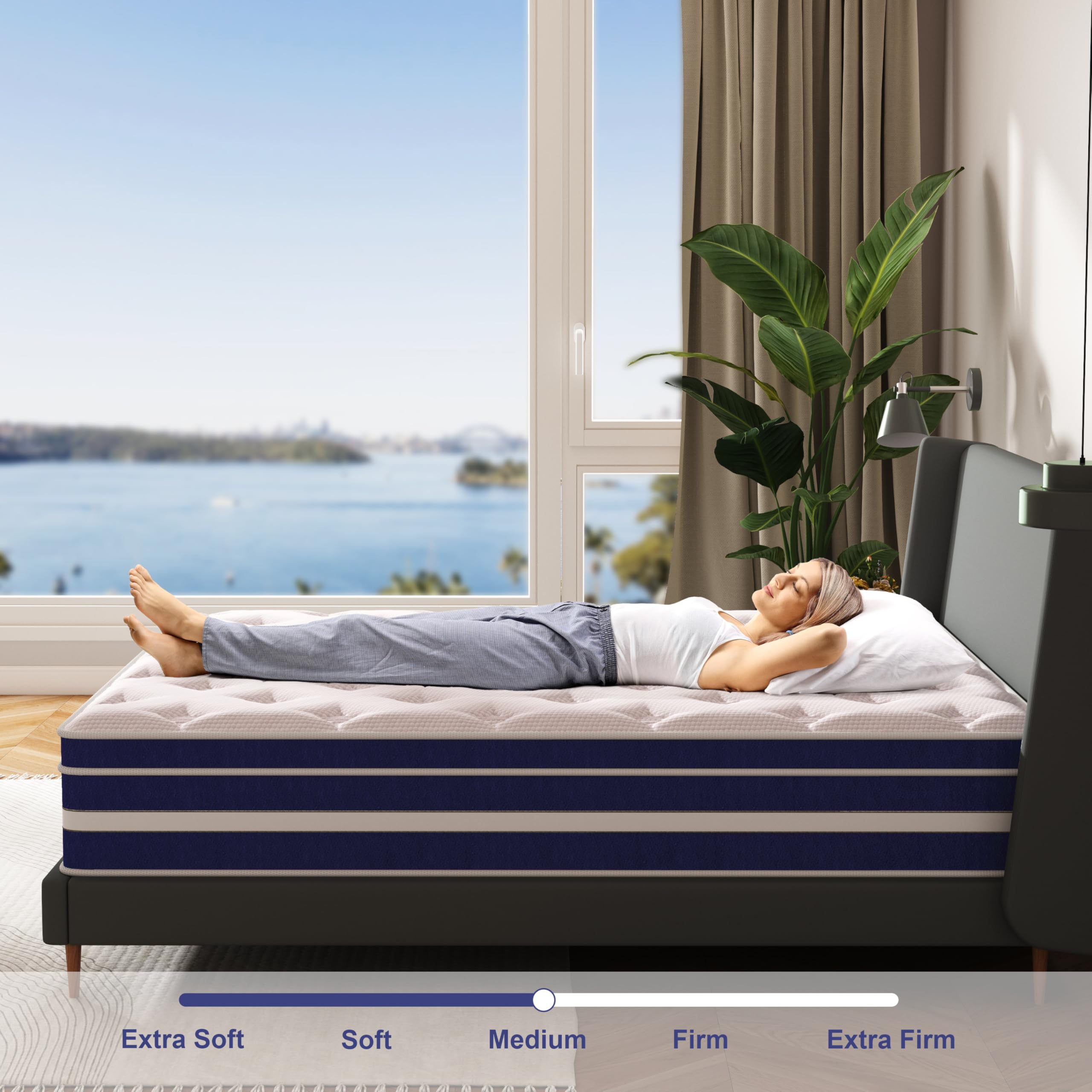Queen Size Mattress, 12 Inch Memory Foam Hybrid Mattress in a Box with Individual Pocket Spring for Pressure Relief & Motion Isolation & Strong Edge Support, Medium Firm, CertiPUR-US,100 Nights Trial