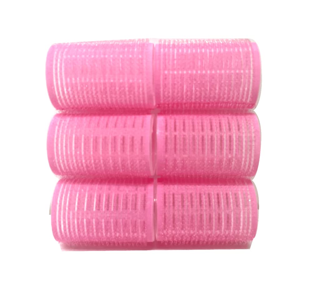 Large Colors Self Grip Hair Rollers 6PC